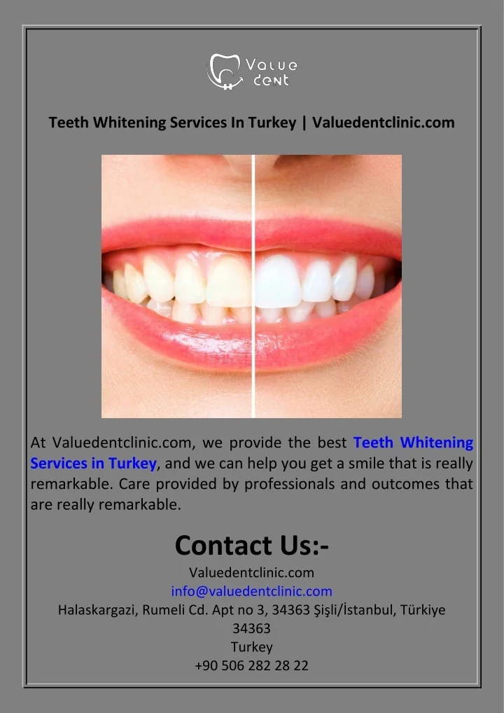PPT - Teeth Whitening Services In Turkey Valuedentclinic.com PowerPoint ...