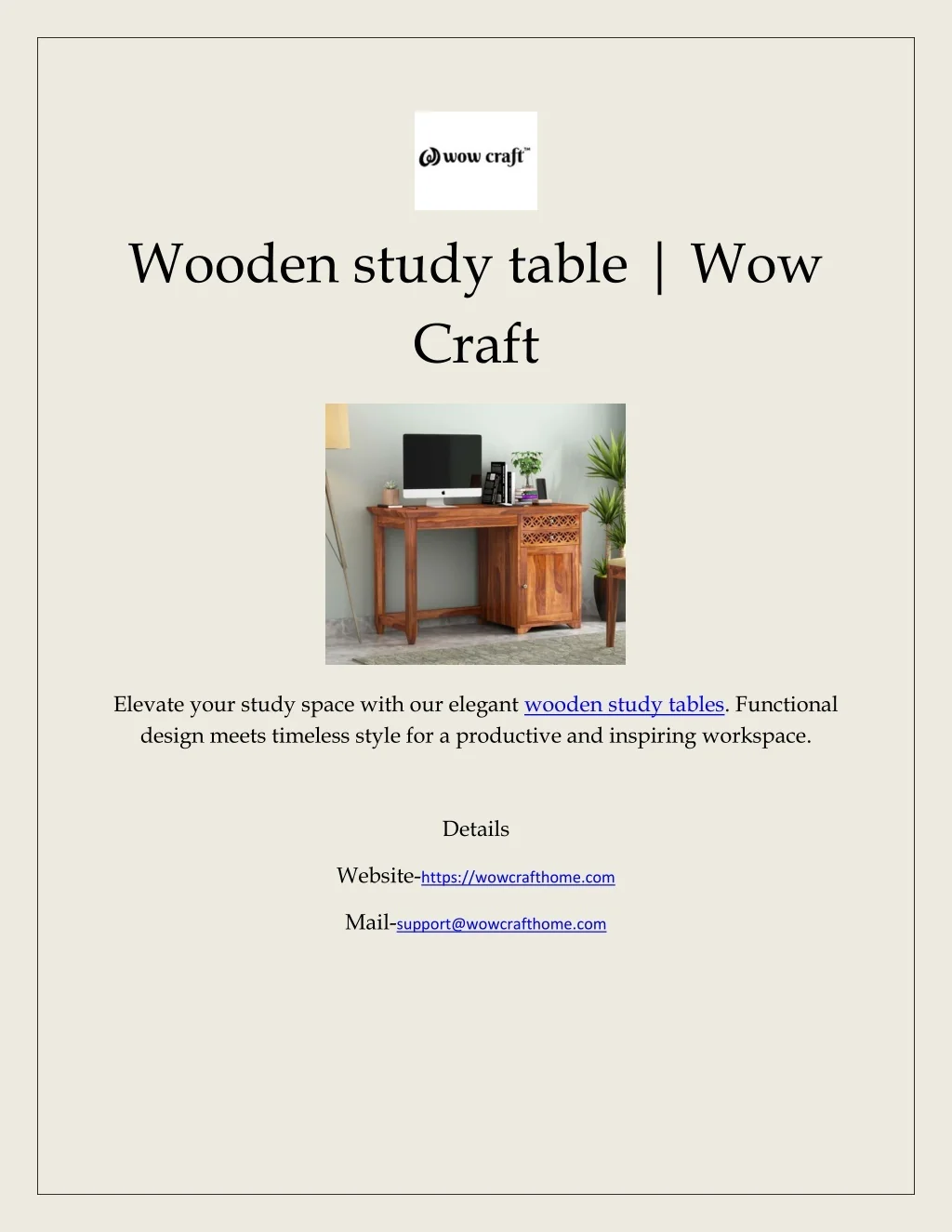 PPT - Wooden study table PowerPoint Presentation, free download - ID ...