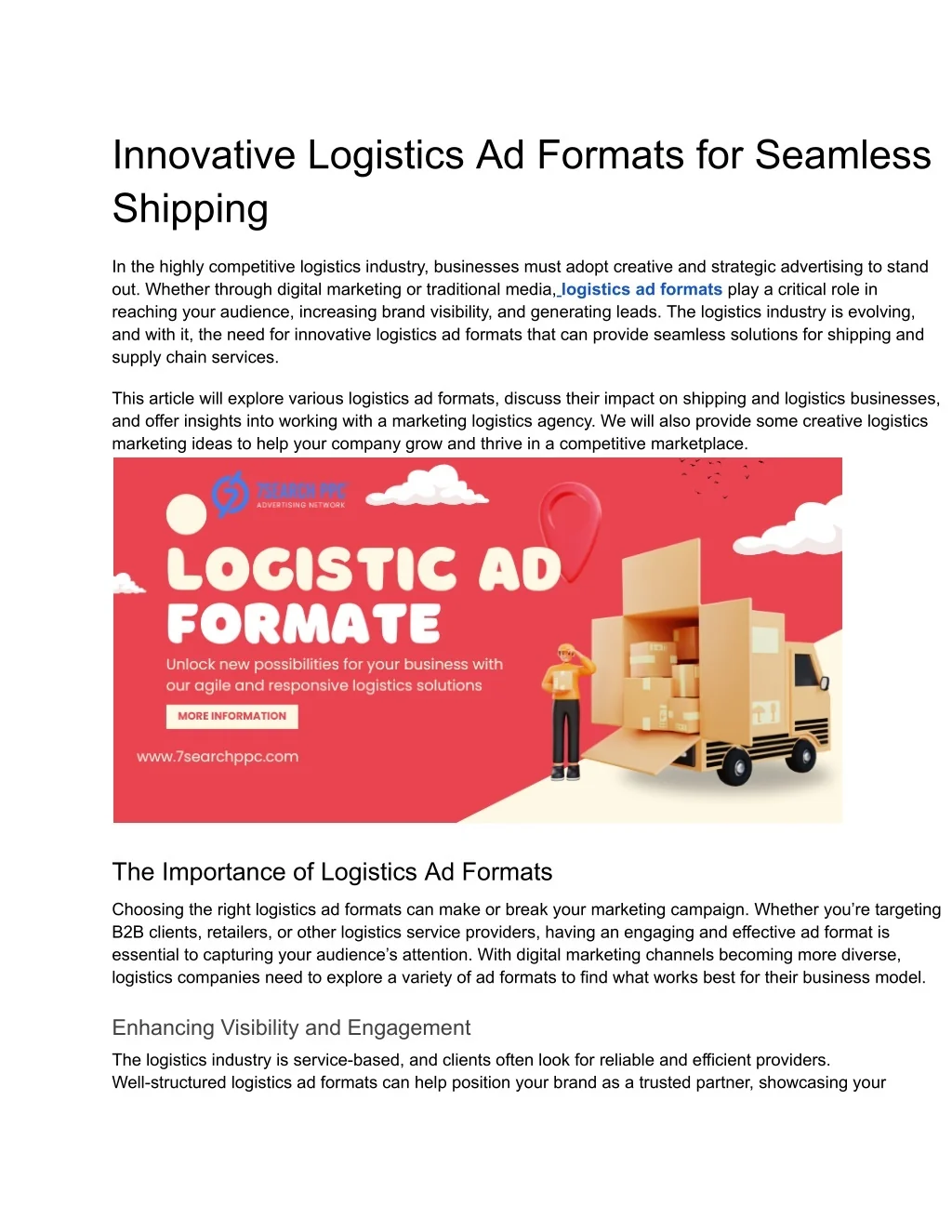 PPT - Innovative Logistics Ad Formats for Seamless Shipping PowerPoint ...