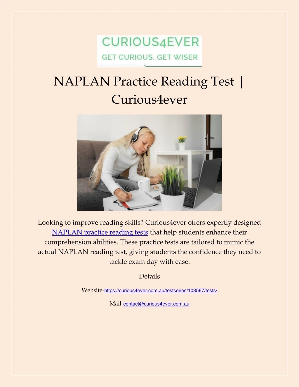 PPT - NAPLAN Practice Reading Test PowerPoint Presentation, free ...