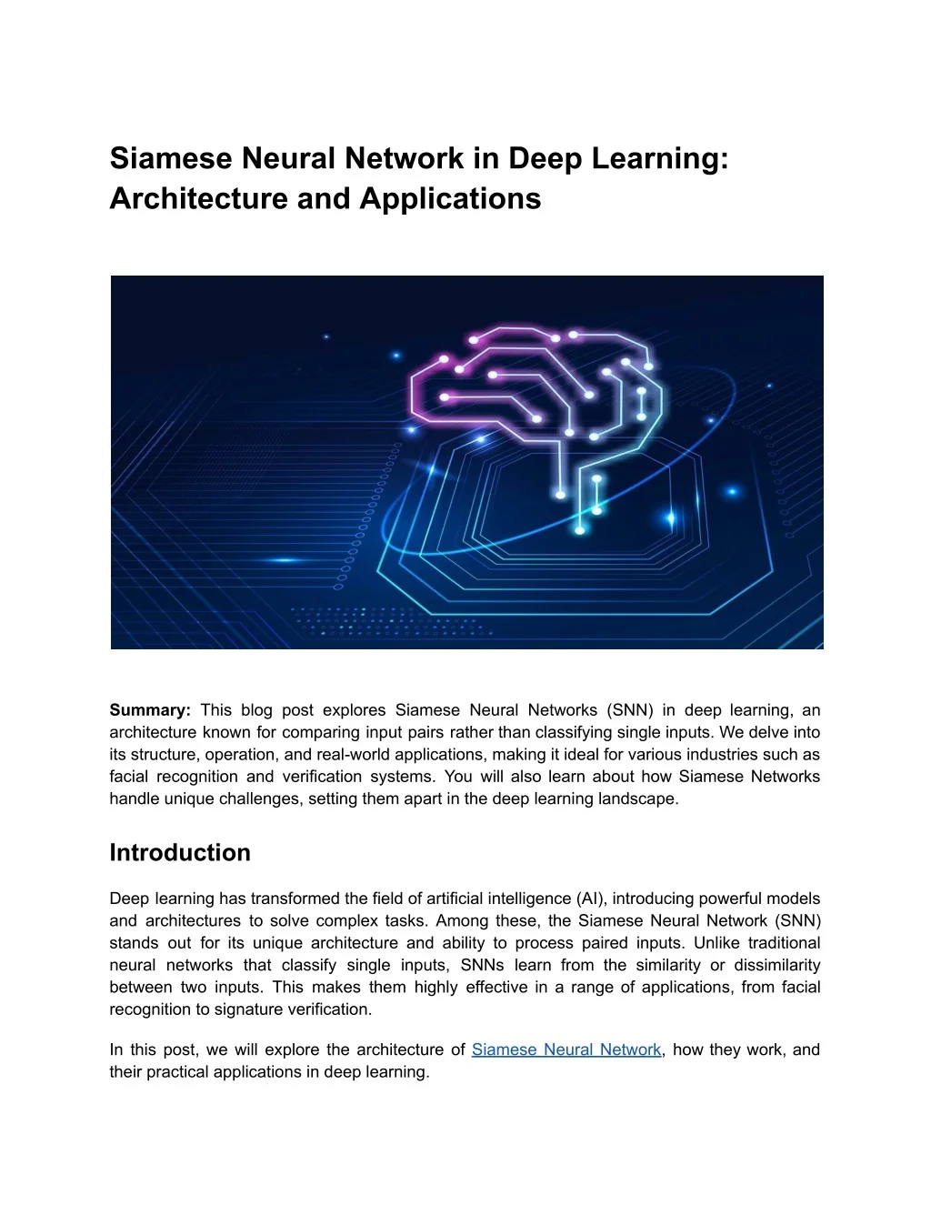 PPT - Siamese Neural Network in Deep Learning - Architecture and Applications PowerPoint ...
