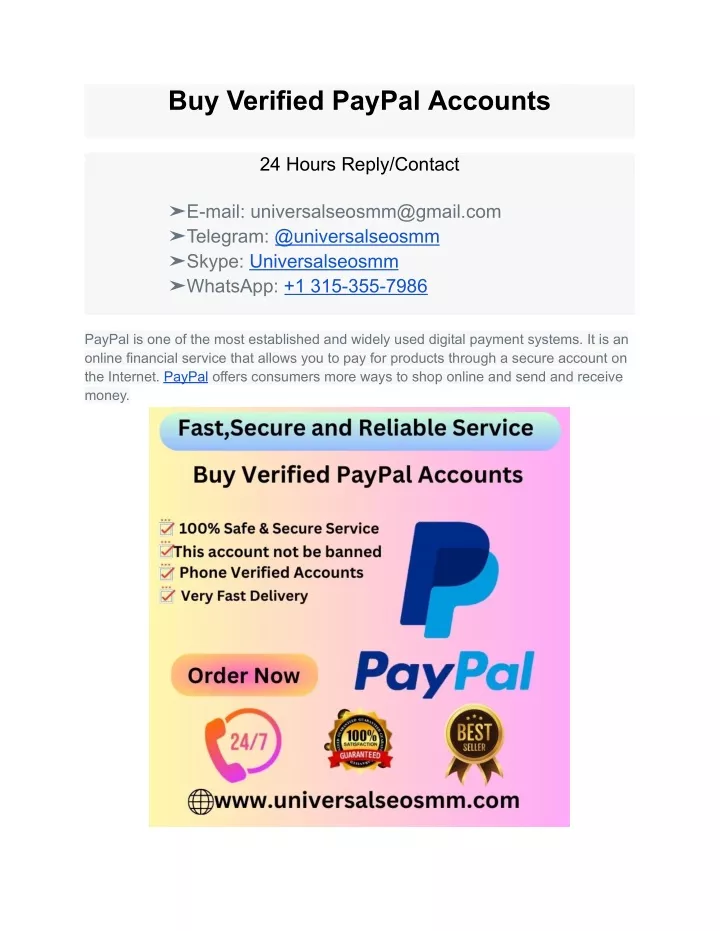 Ppt Buy Verified Paypal Accounts Powerpoint Presentation Free