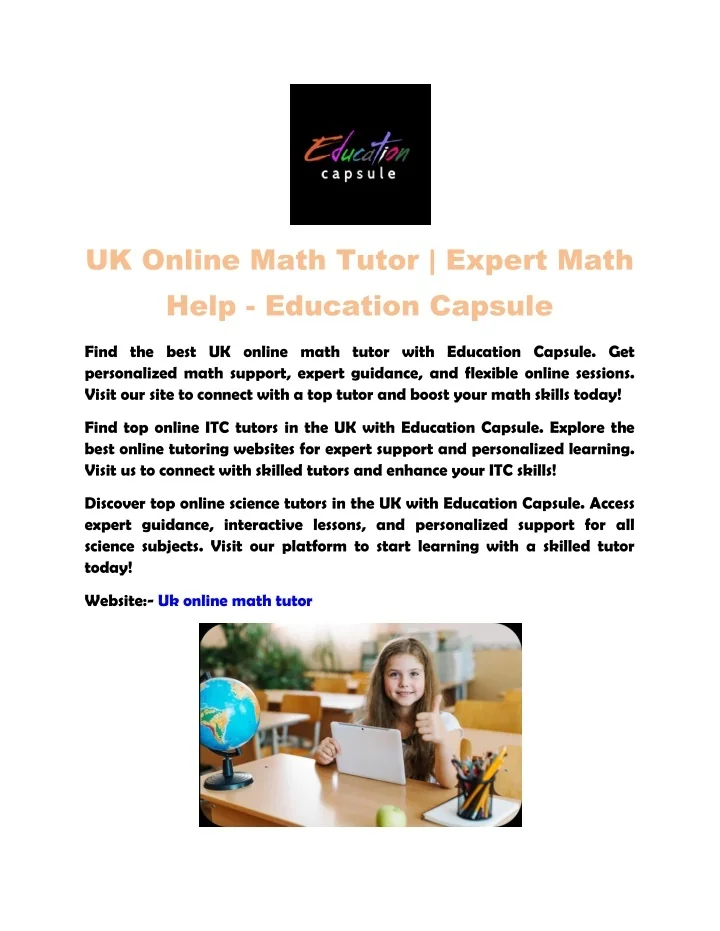 PPT - UK Online Math Tutor | Expert Math Help - Education Capsule ...