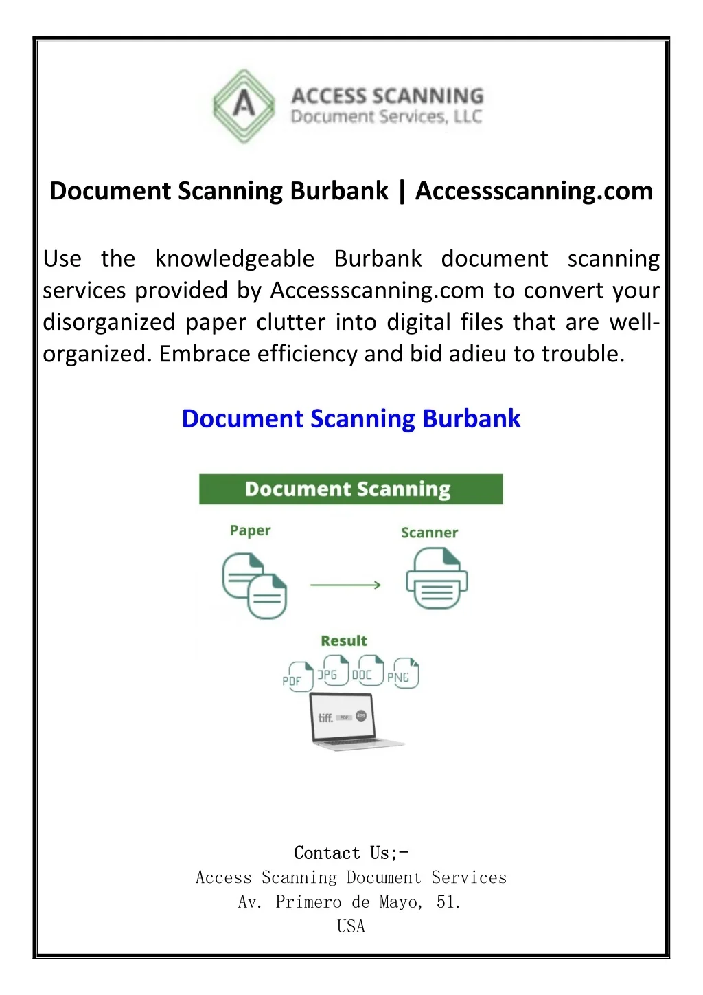 PPT - Document Scanning Burbank Accessscanning.com PowerPoint Presentation - ID:13575995