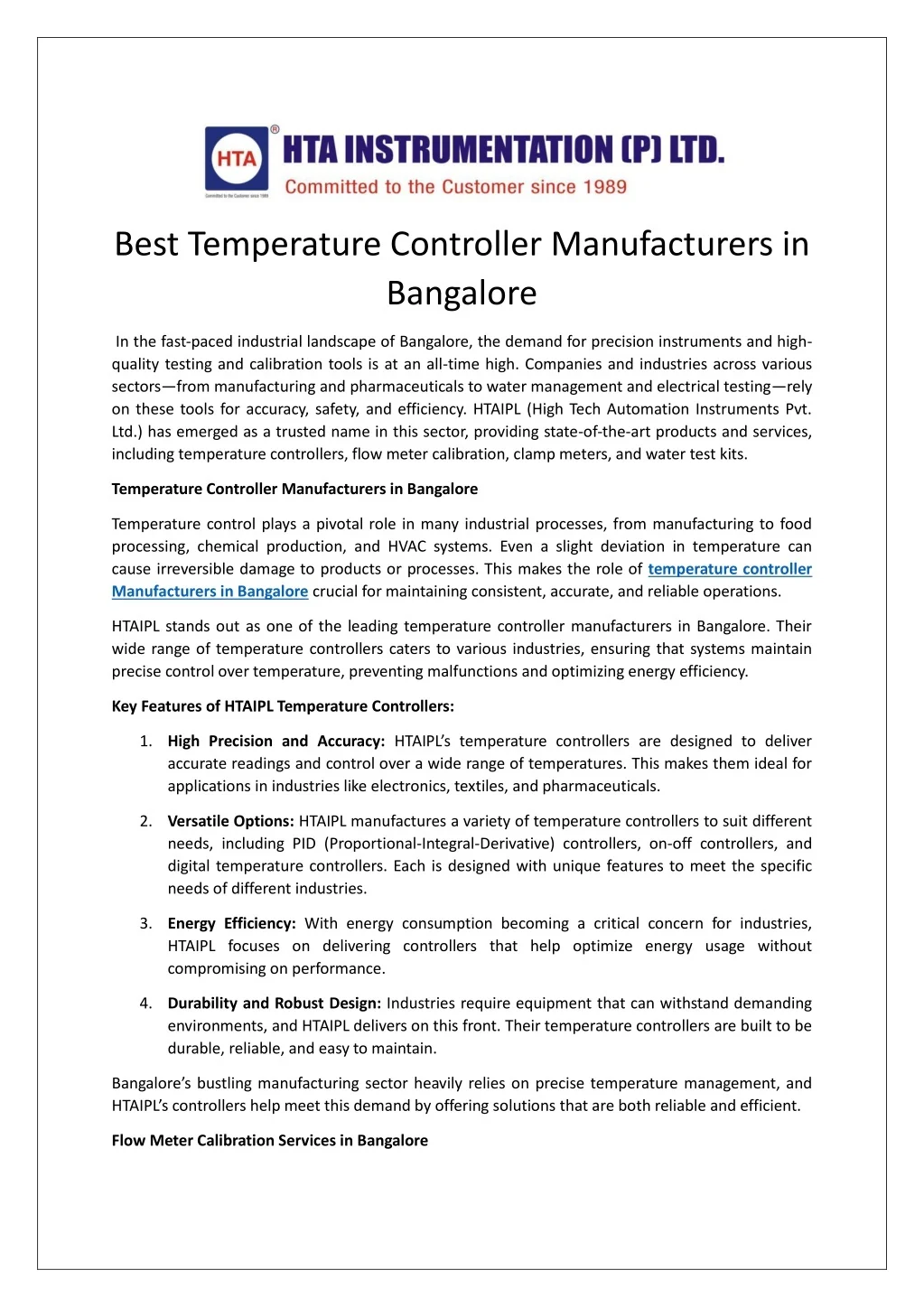 PPT - Best Temperature Controller Manufacturers in Bangalore PowerPoint ...