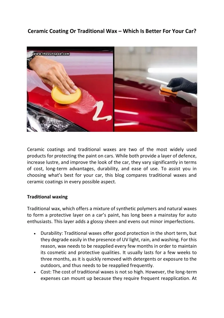 PPT - Ceramic Coating Or Traditional Wax – Which Is Better For Your Car ...