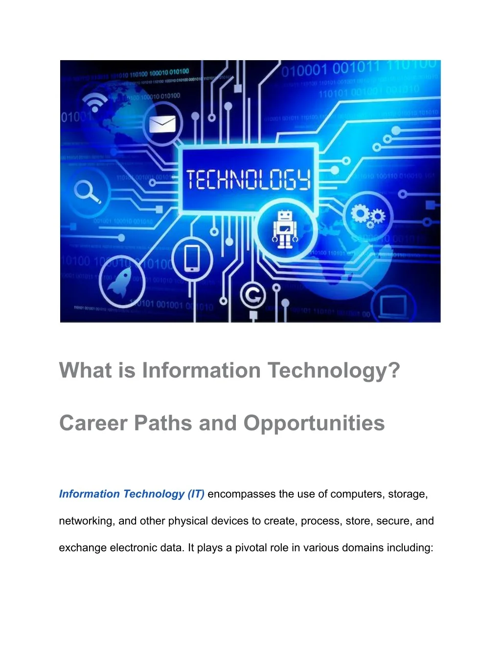 PPT - What is Information Technology_ Career Paths and Opportunities PowerPoint Presentation ...