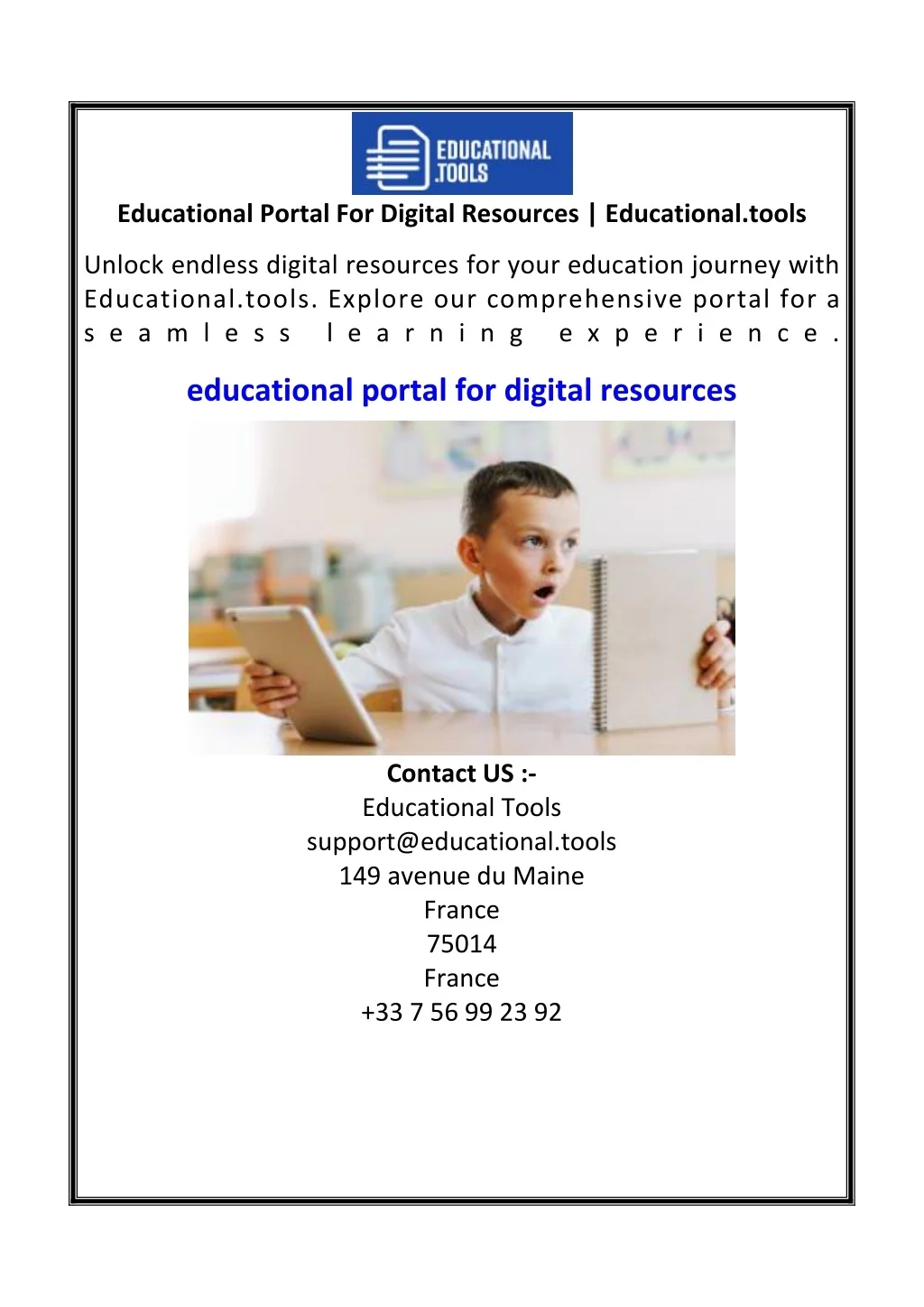 PPT - Educational Portal For Digital Resources Educational.tools ...