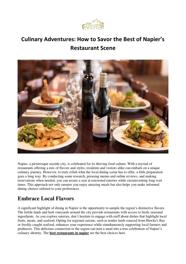 PPT - Culinary Adventures How to Savor the Best of Napier’s Restaurant ...