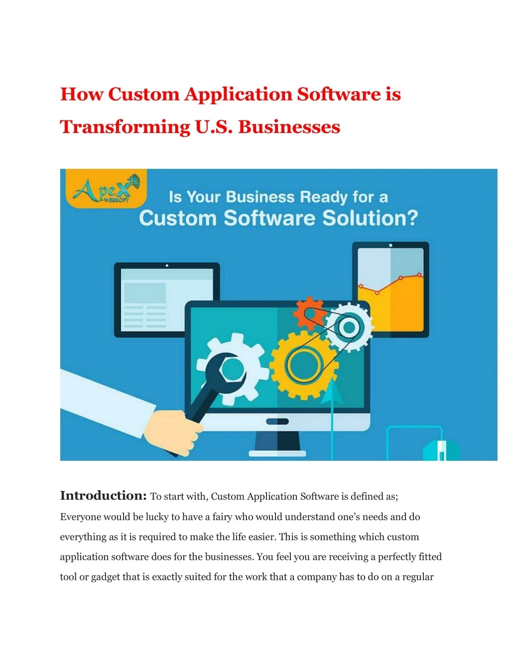 PPT - How Custom Application Software is Transforming U.S. Businesses ...