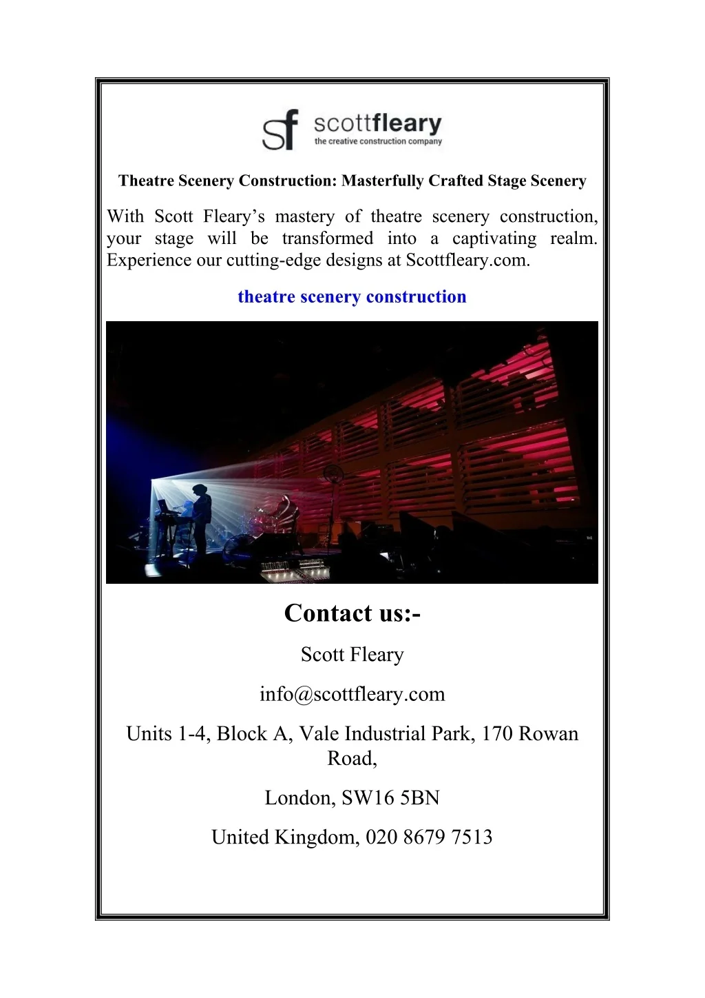 PPT - Theatre Scenery Construction Masterfully Crafted Stage Scenery ...