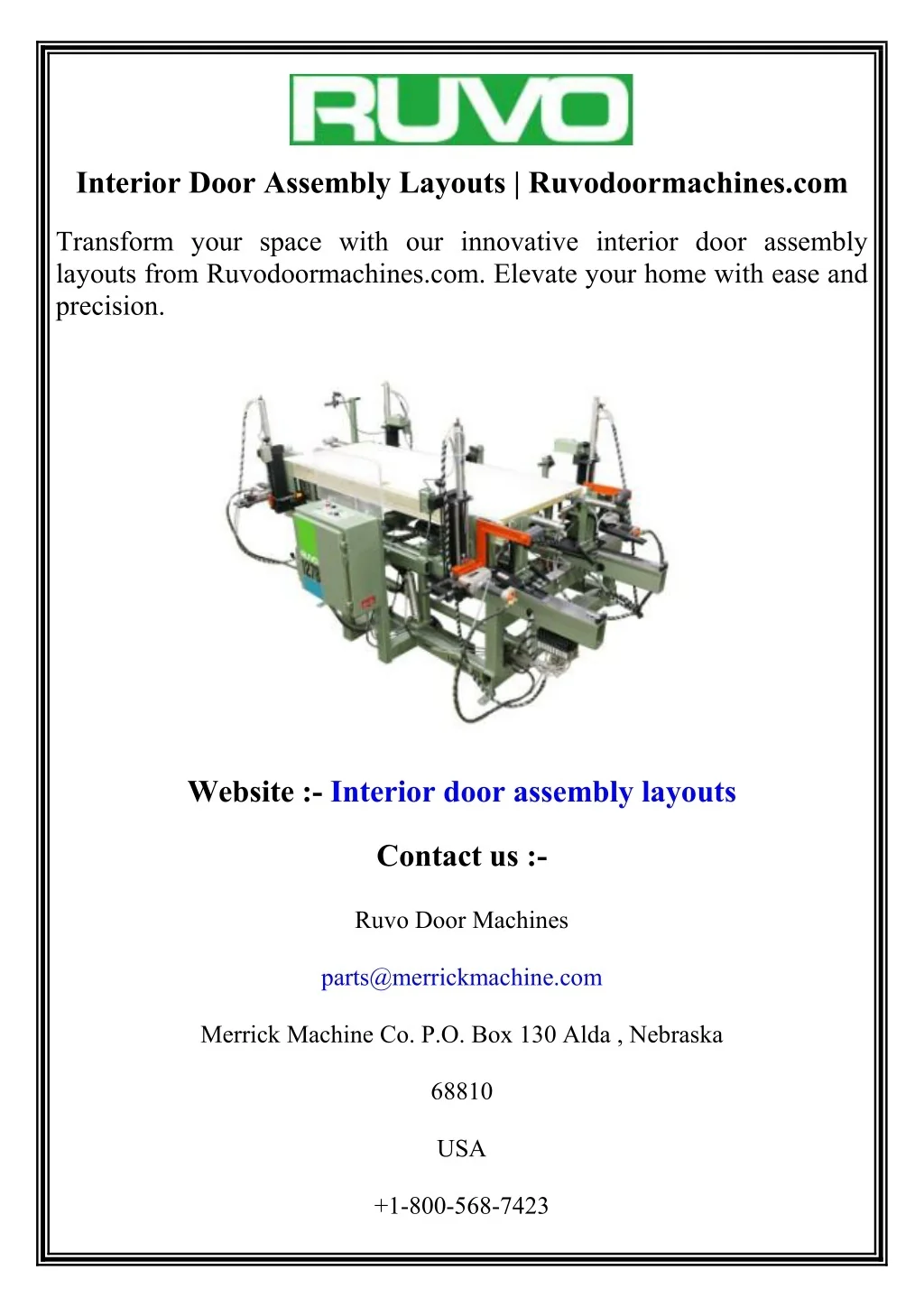 PPT - Interior Door Assembly Layouts Ruvodoormachines.com PowerPoint ...