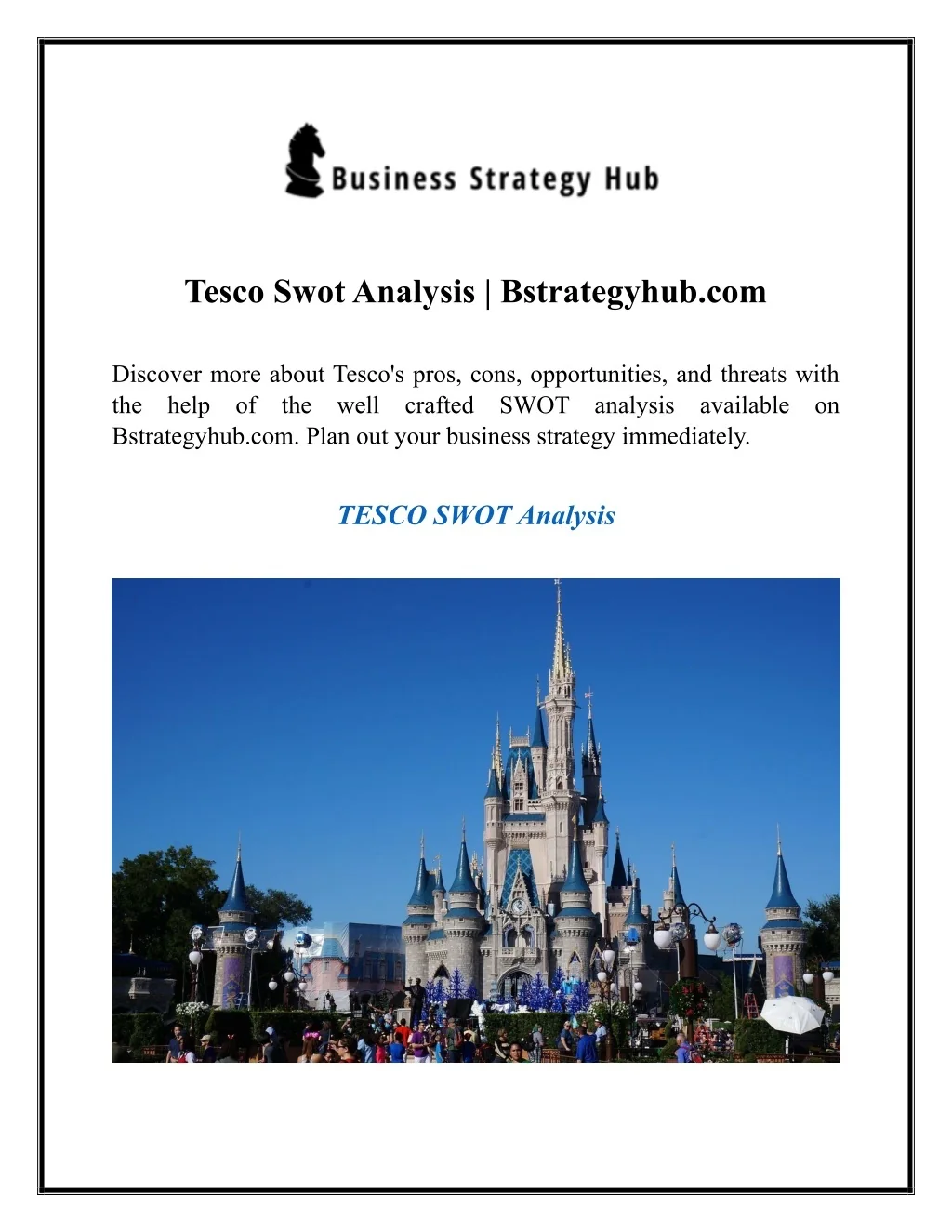 PPT - Tesco Swot Analysis Bstrategyhub PowerPoint Presentation, free ...