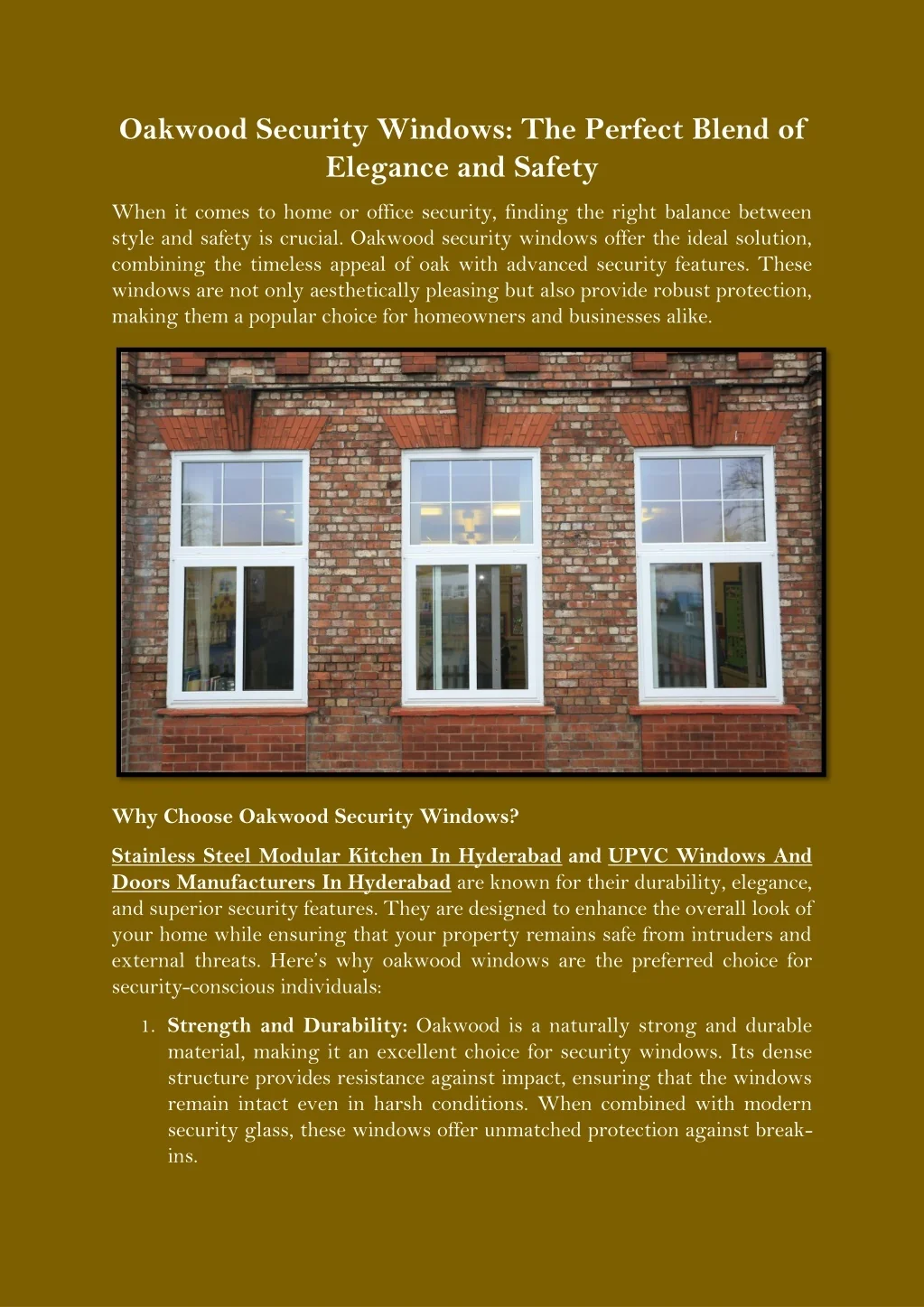 PPT - Oakwood Security Windows The Perfect Blend of Elegance and Safety ...