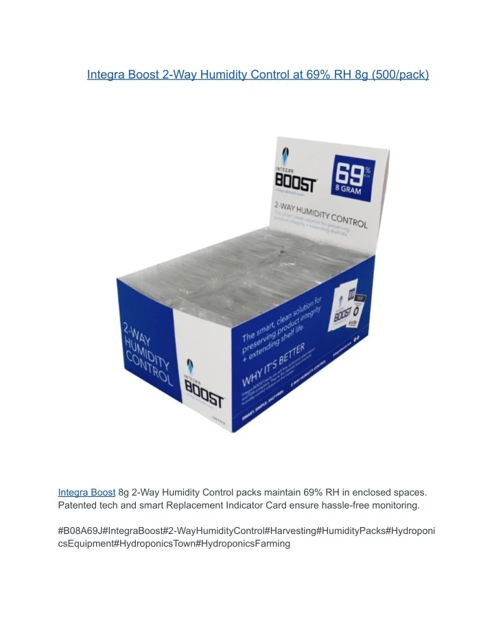 PPT - Integra Boost 2-Way Humidity Control at 69% RH 8g (500/pack ...