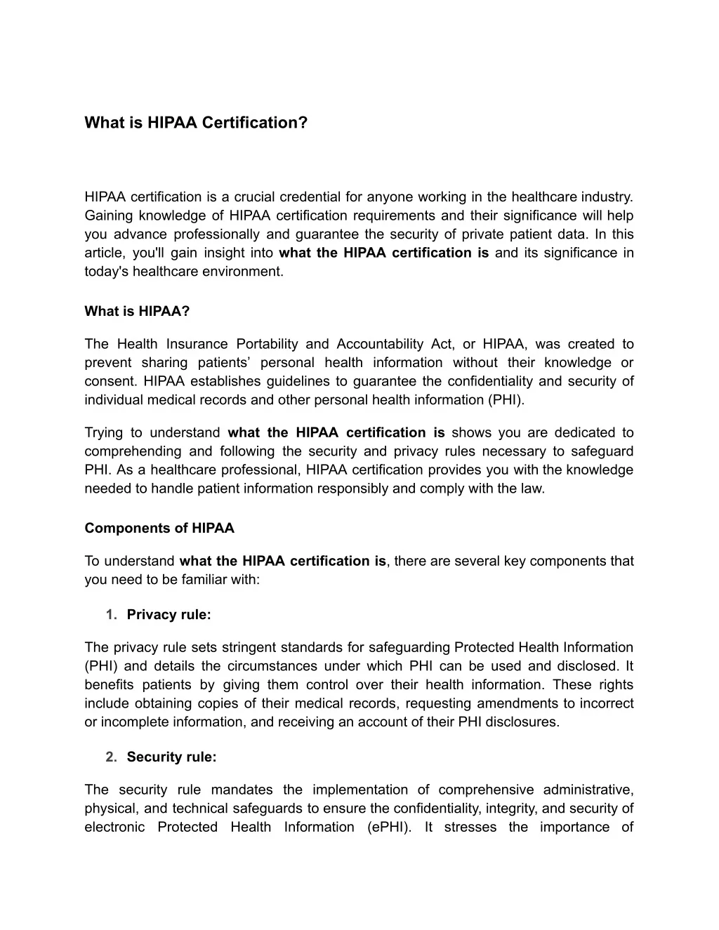 PPT - What is HIPAA Certification_ PowerPoint Presentation, free ...
