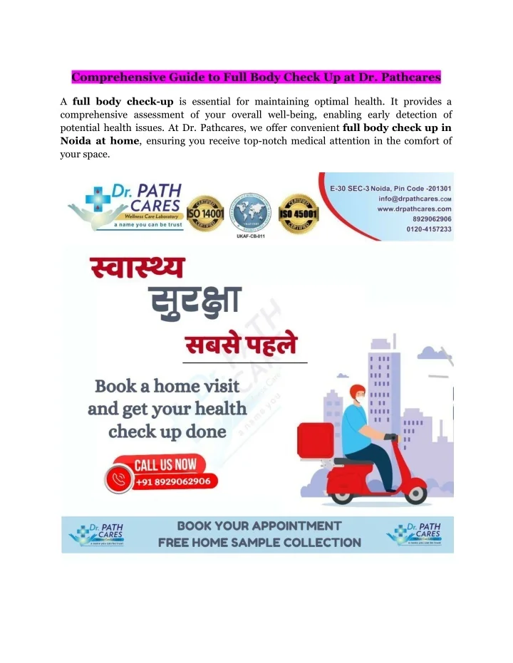 PPT - Comprehensive Guide to Full Body Check Up at Dr. Pathcares ...