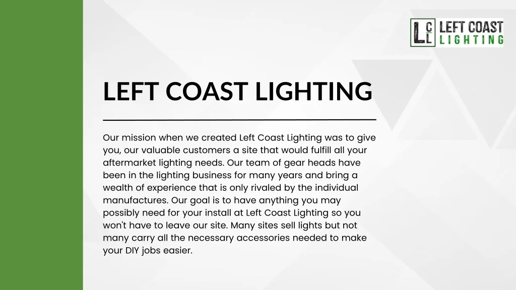 PPT - High-Performance Harley Auxiliary Lights at Left Coast Lighting ...