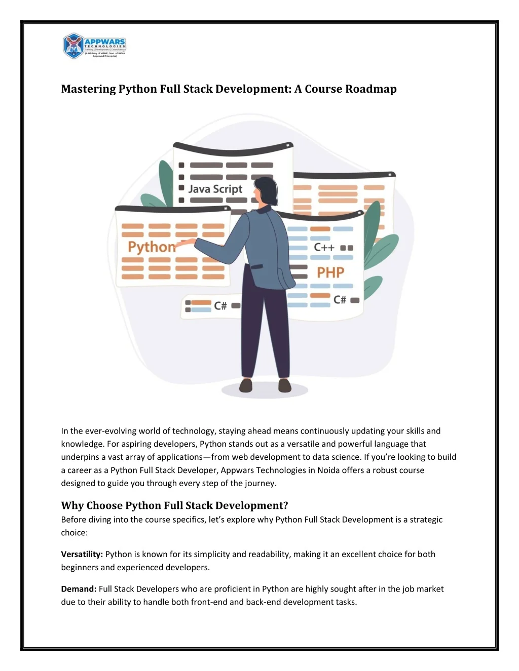 PPT - Mastering Python Full Stack Development A Course Roadmap ...