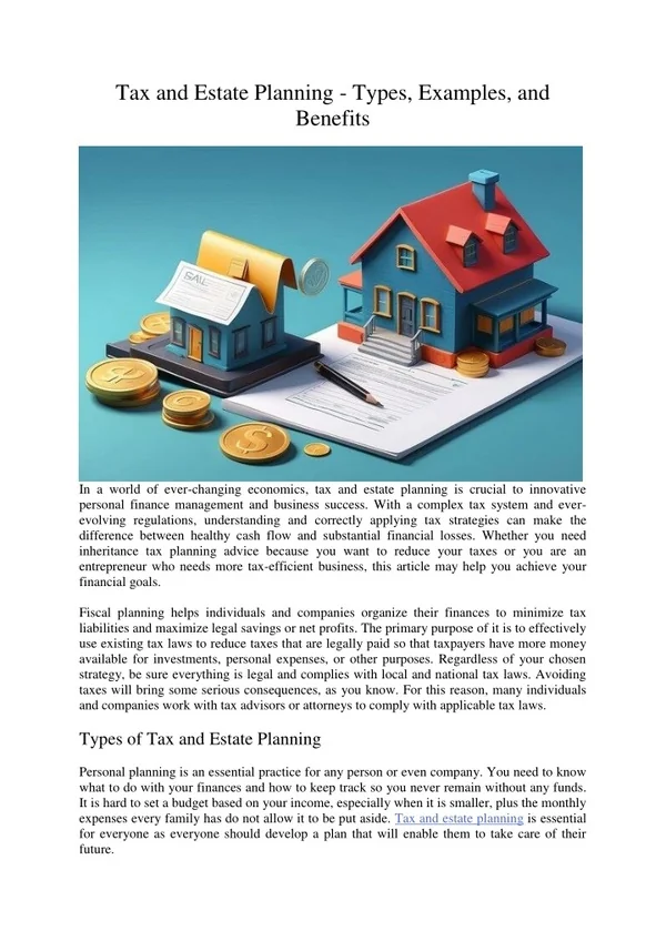 PPT - Tax and Estate Planning - Types, Examples, and Benefits ...