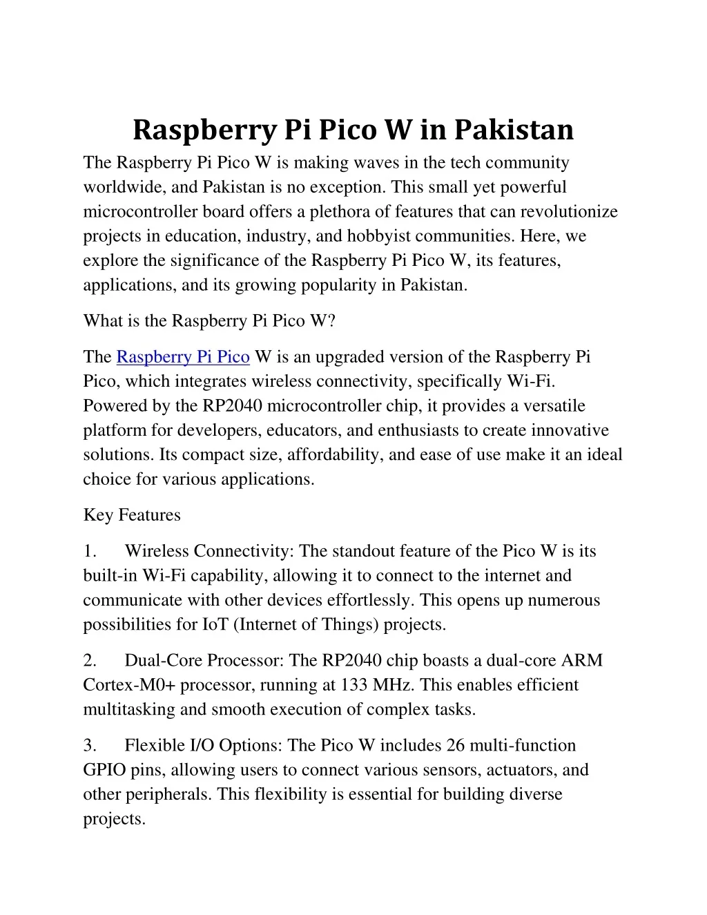 PPT - Raspberry Pi Pico W in Pakistan PowerPoint Presentation, free download - ID:13591181
