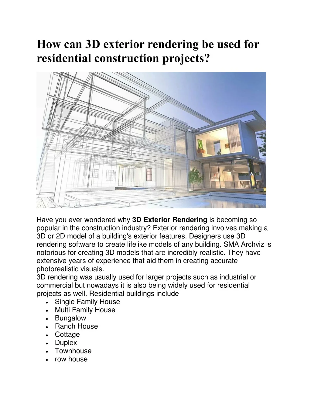 PPT - How can 3D exterior rendering be used for residential ...