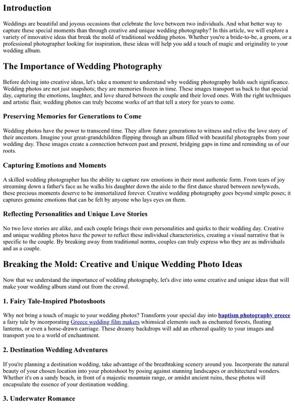 PPT - Breaking the Mold: Creative and Unique Wedding Photo Ideas ...