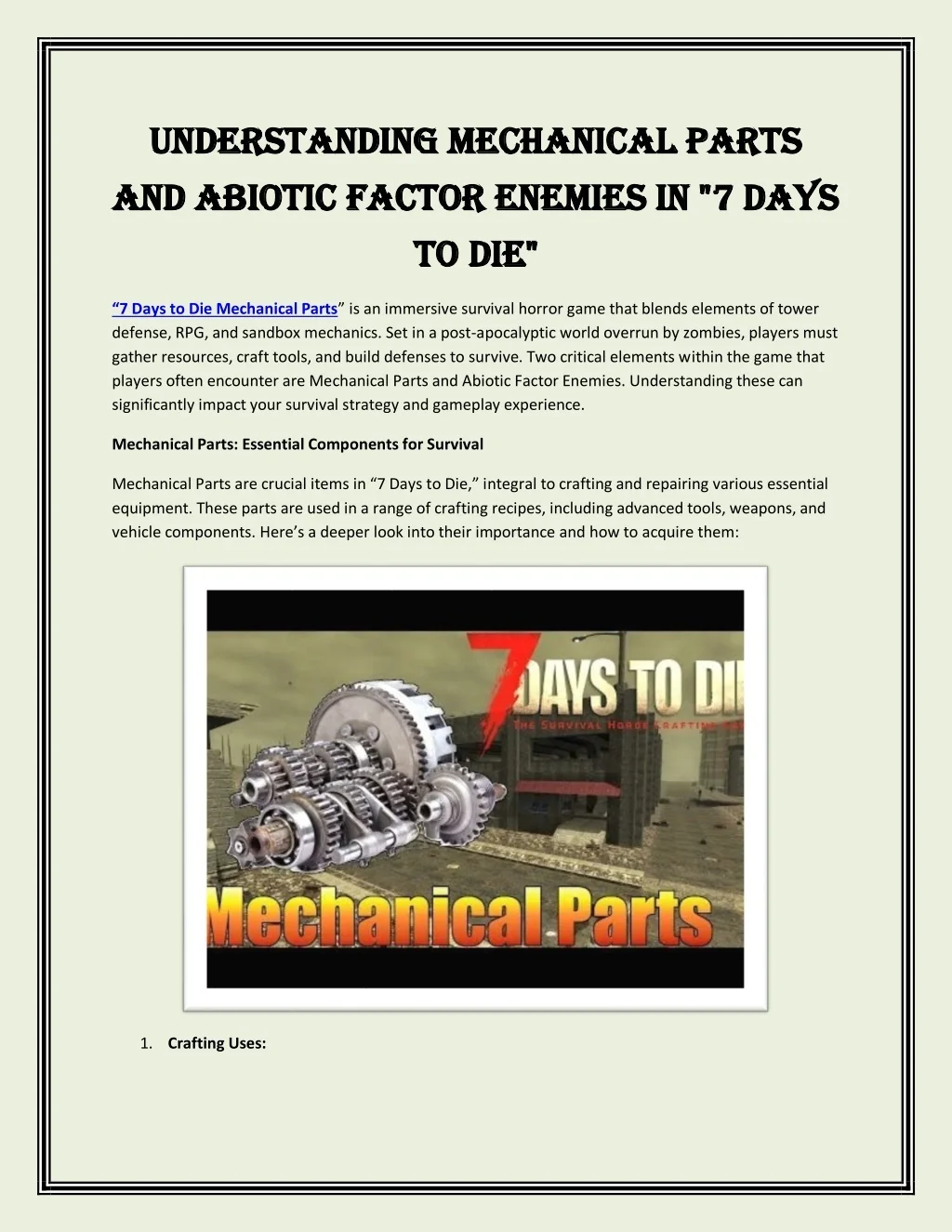 PPT - Understanding Mechanical Parts and Abiotic Factor Enemies in 7 ...