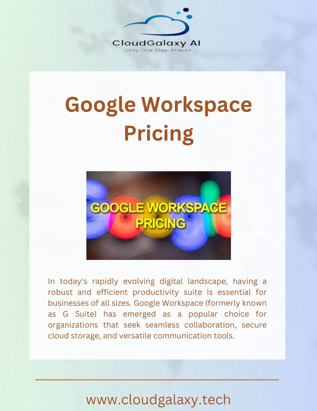 PPT - Affordable and Flexible Google Workspace Pricing Plans PowerPoint ...