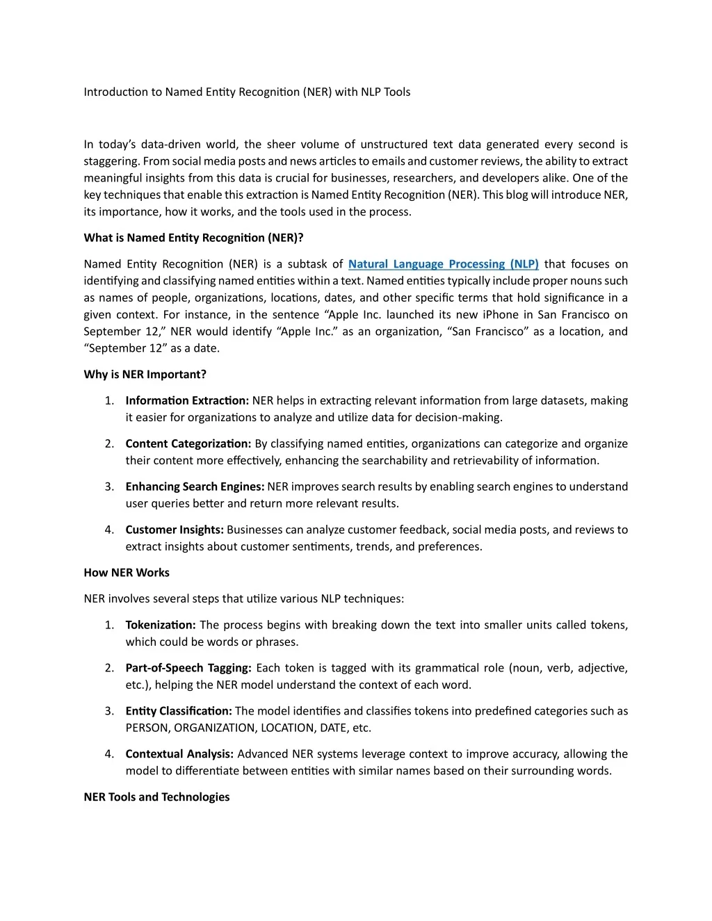 PPT - Introduction to Named Entity Recognition (NER) with NLP Tools PowerPoint Presentation - ID ...