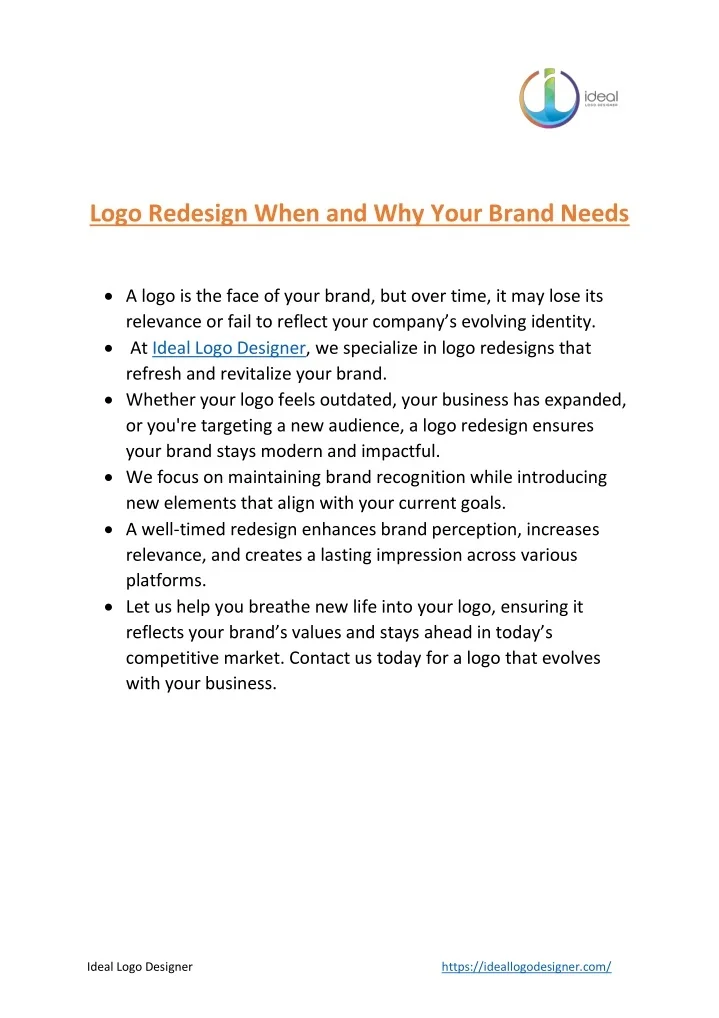 PPT - Revitalize Your Brand|Expert Logo Redesign by Ideal Logo Designer ...