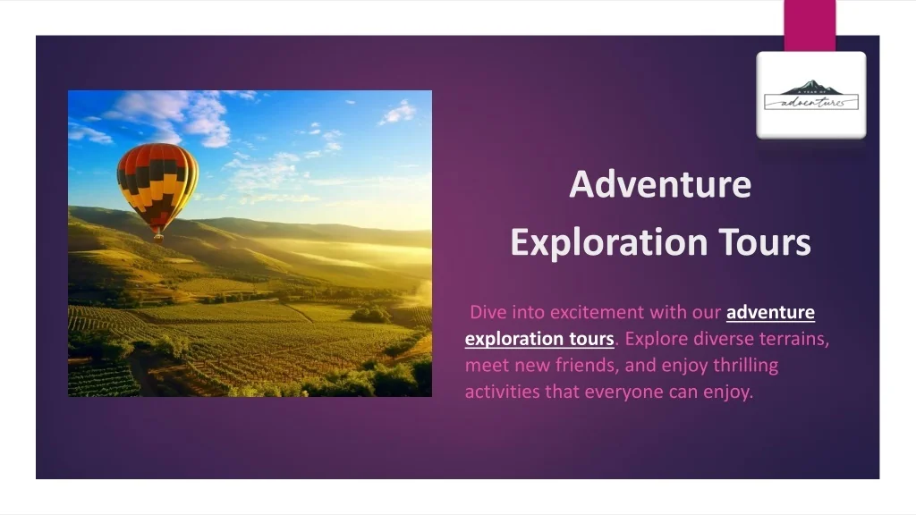 PPT - Adventure Exploration Tour PPT PowerPoint Presentation, free ...