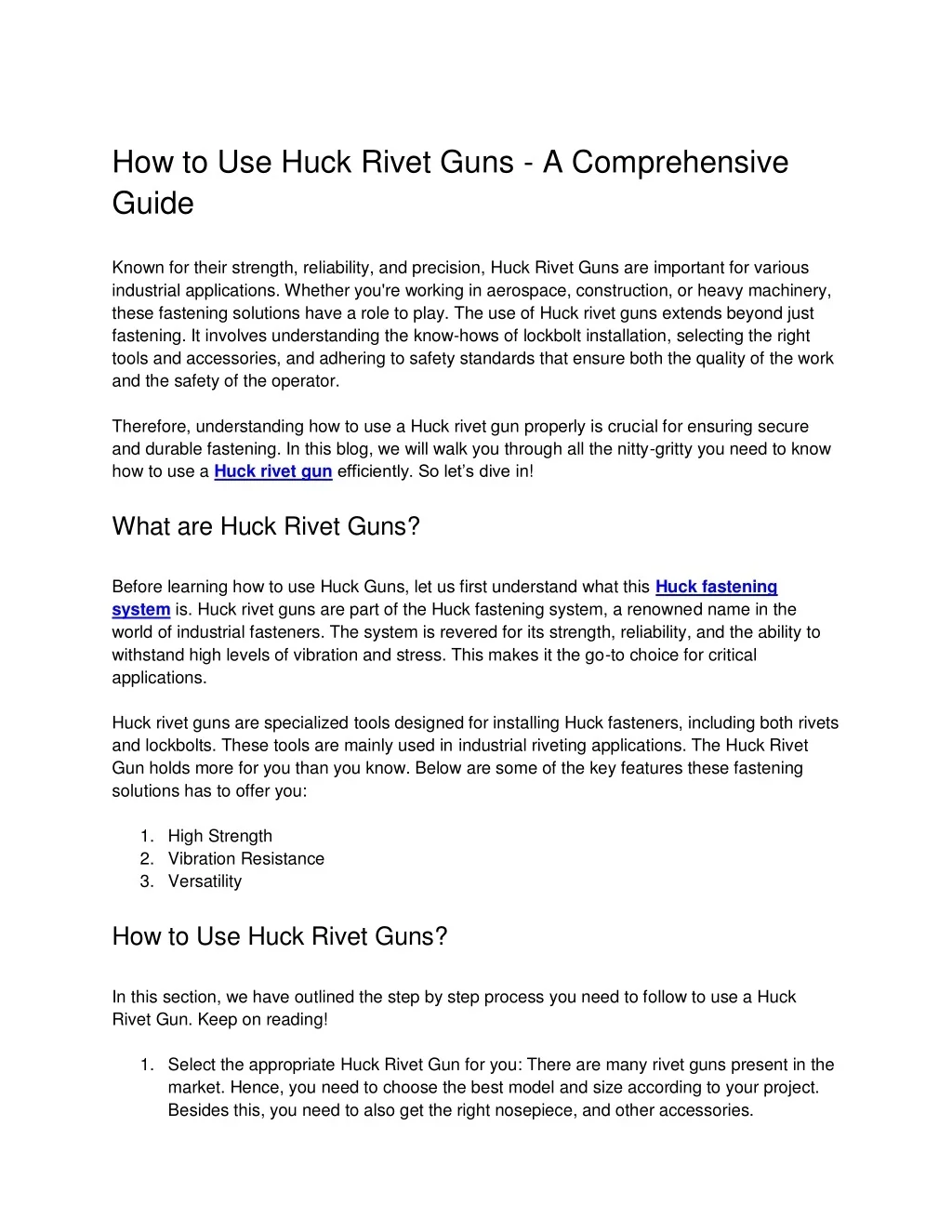 PPT - How to Use Huck Rivet Guns - A Comprehensive Guide PowerPoint ...
