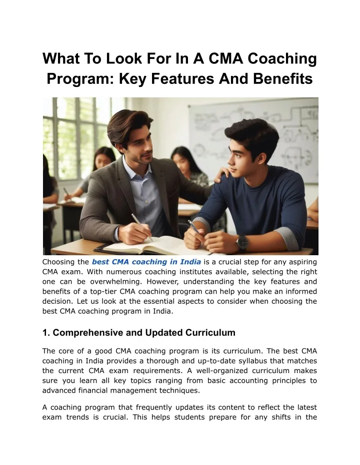 PPT - What To Look For In A CMA Coaching Program_ Key Features And ...