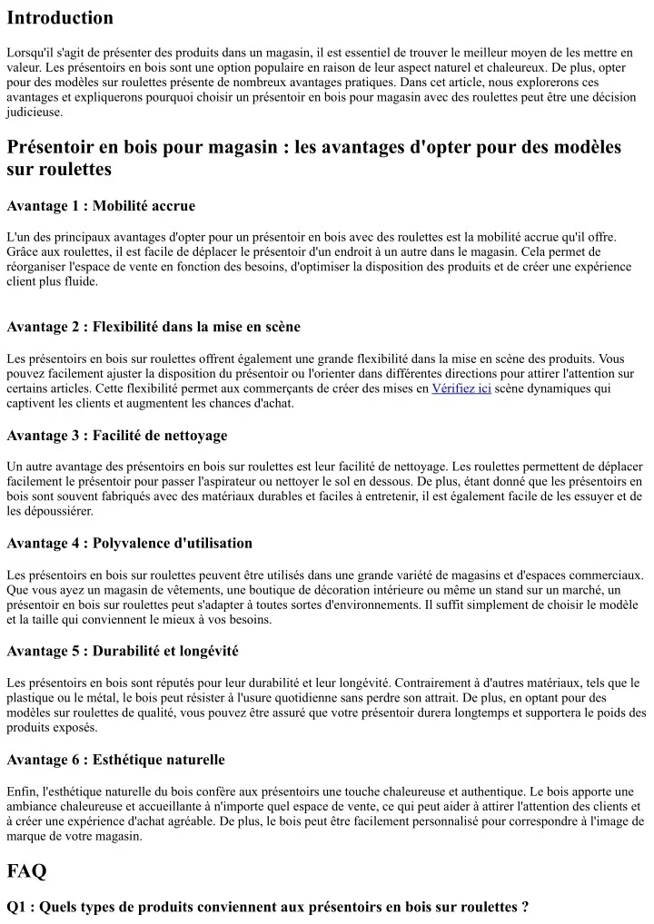 PPT - Présentoir en bois pour magasin : les avantages d'opter pour des ...