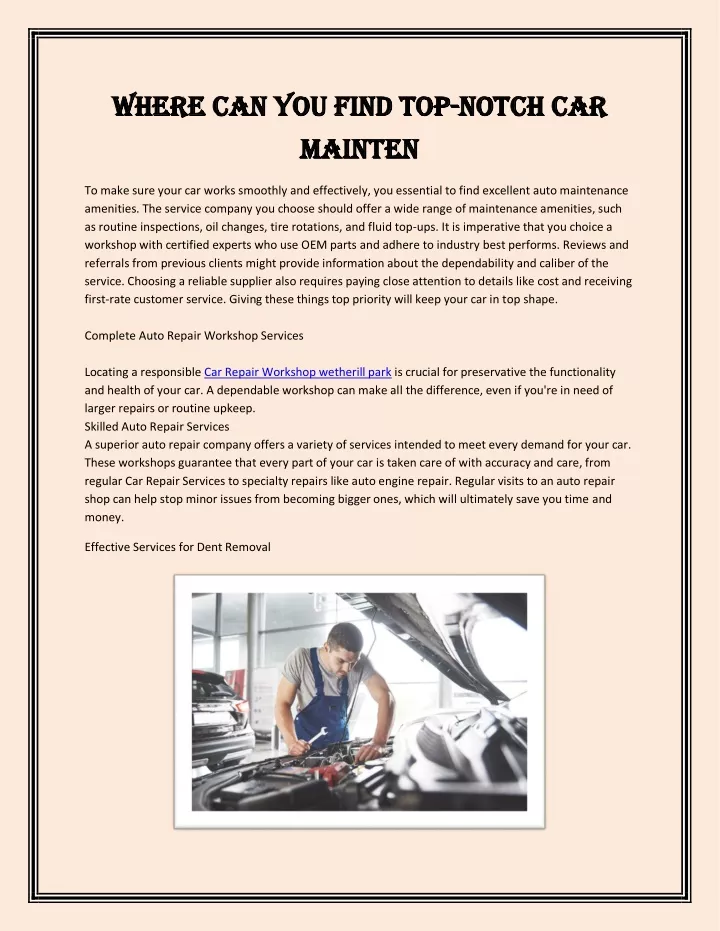 PPT - Where Can You Find Top-Notch Car Mainten PowerPoint Presentation ... PPT - Where Can You Find Top-Notch Car Mainten PowerPoint Presentation ...