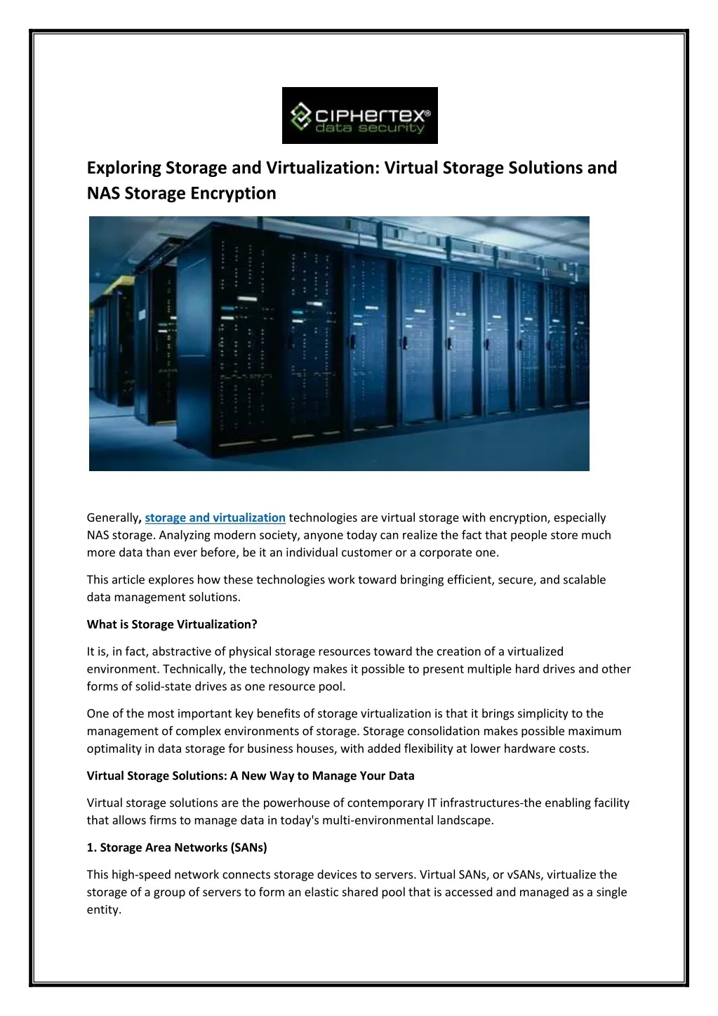 PPT - Exploring Storage and Virtualization: Virtual Storage Solutions and NAS Storage PowerPoint ...