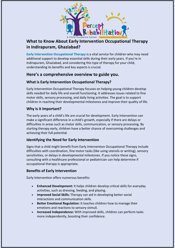 PPT - What to Know About Early Intervention Occupational Therapy in ...