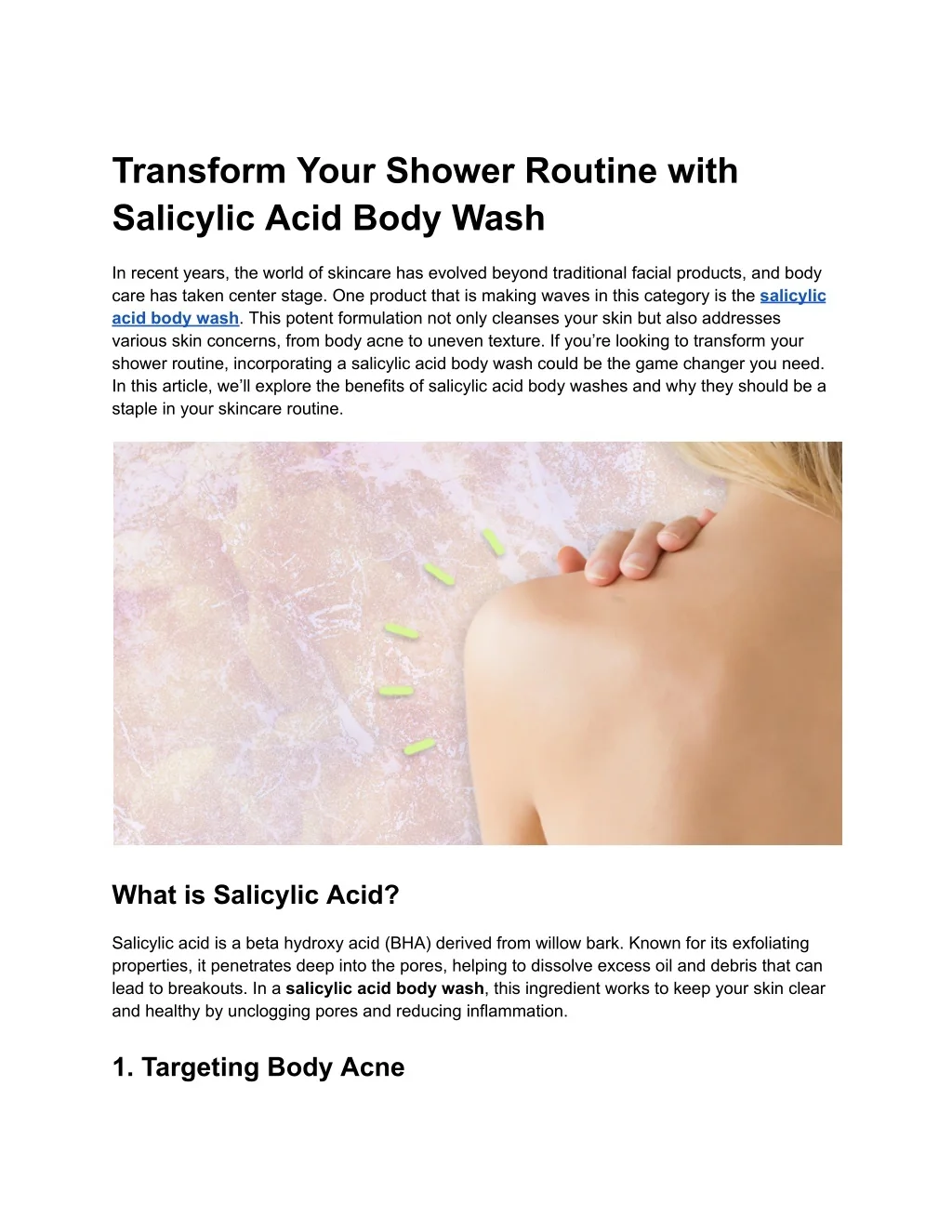PPT - Transform Your Shower Routine with Salicylic Acid Body Wash ...