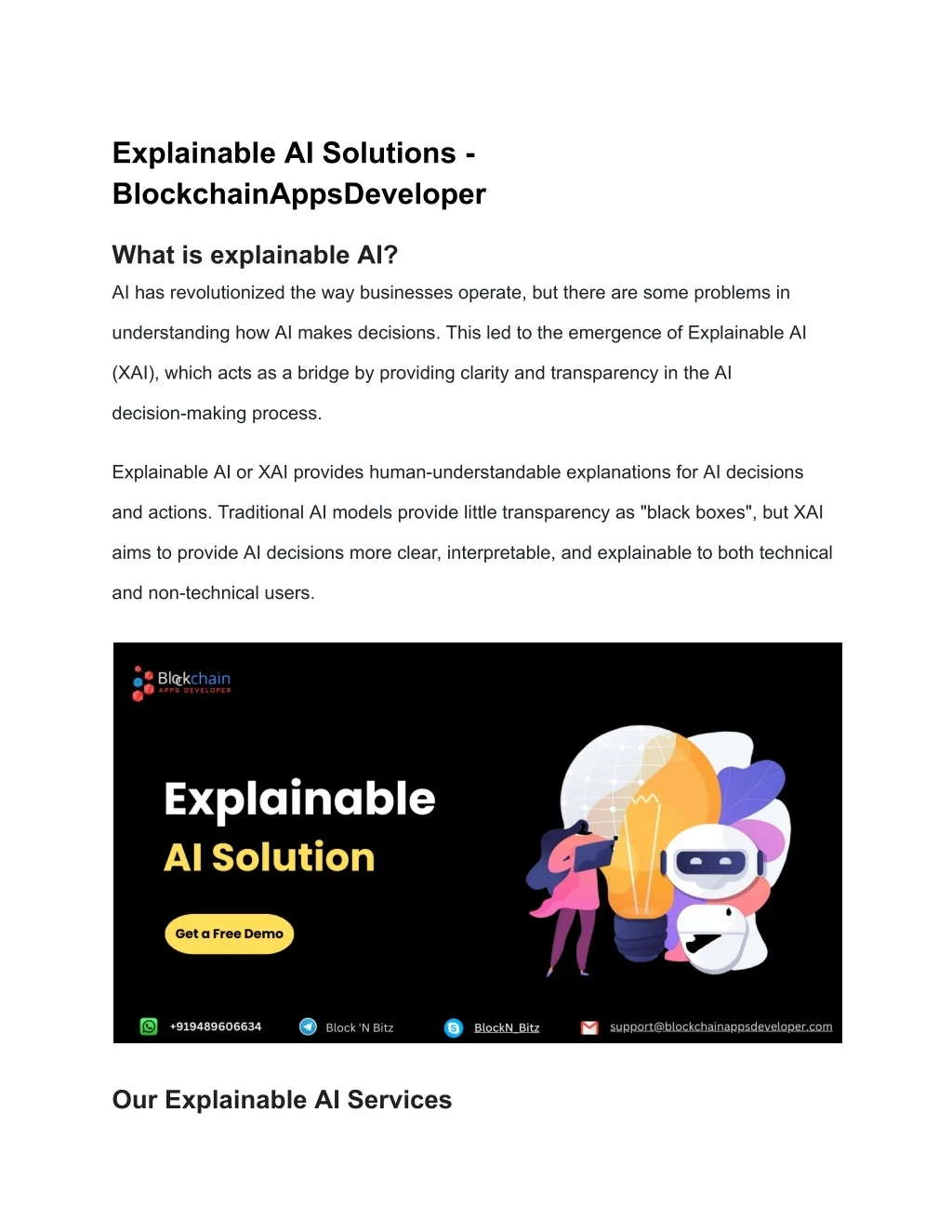 PPT - Explainable AI Solutions - BlockchainAppsDeveloper PowerPoint Presentation - ID:13597216