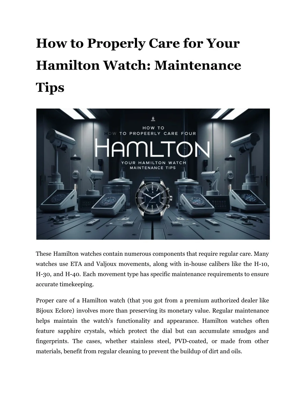 PPT - How to Properly Care for Your Hamilton Watch_ Maintenance Tips ...