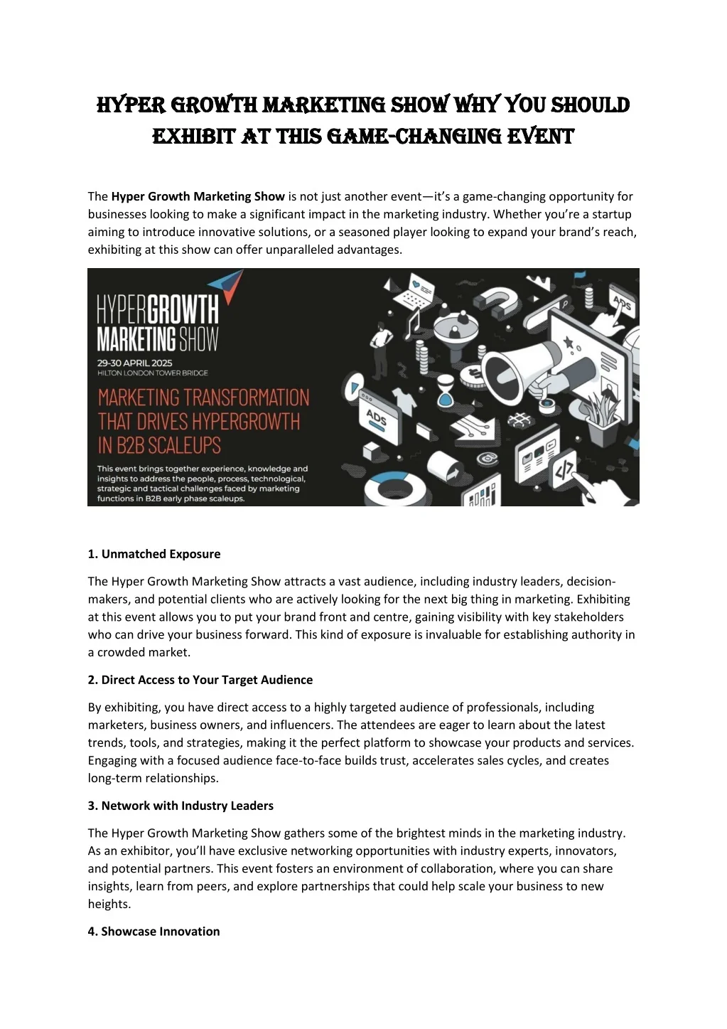 PPT - Why You Should Exhibit at the Hyper Growth Marketing PowerPoint ...