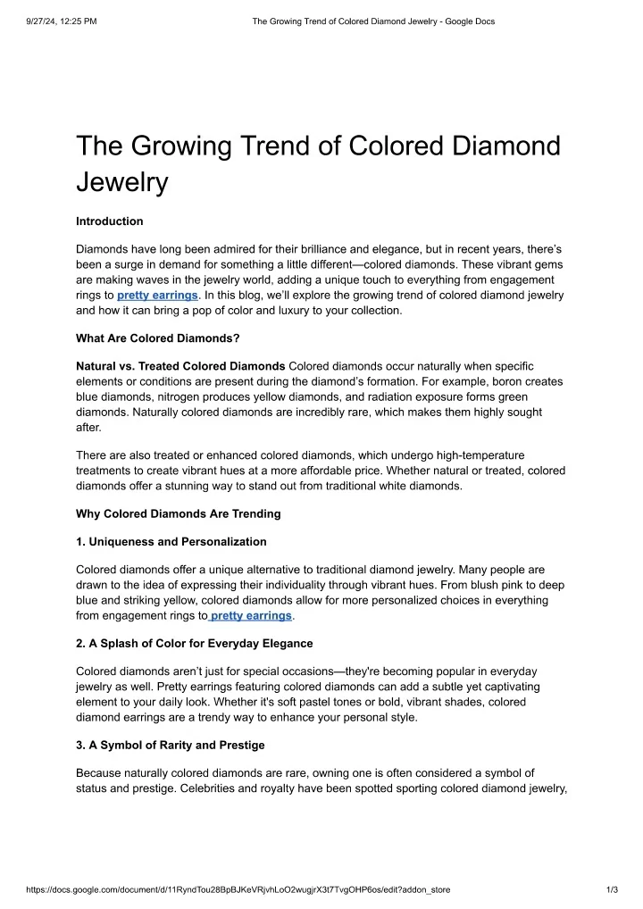 PPT - The Growing Trend of Colored Diamond PowerPoint Presentation ...