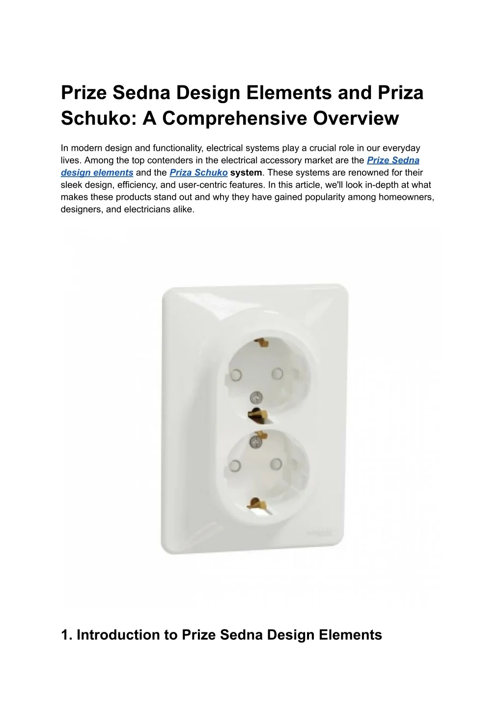 PPT - Prize Sedna Design Elements and Priza Schuko PowerPoint ...