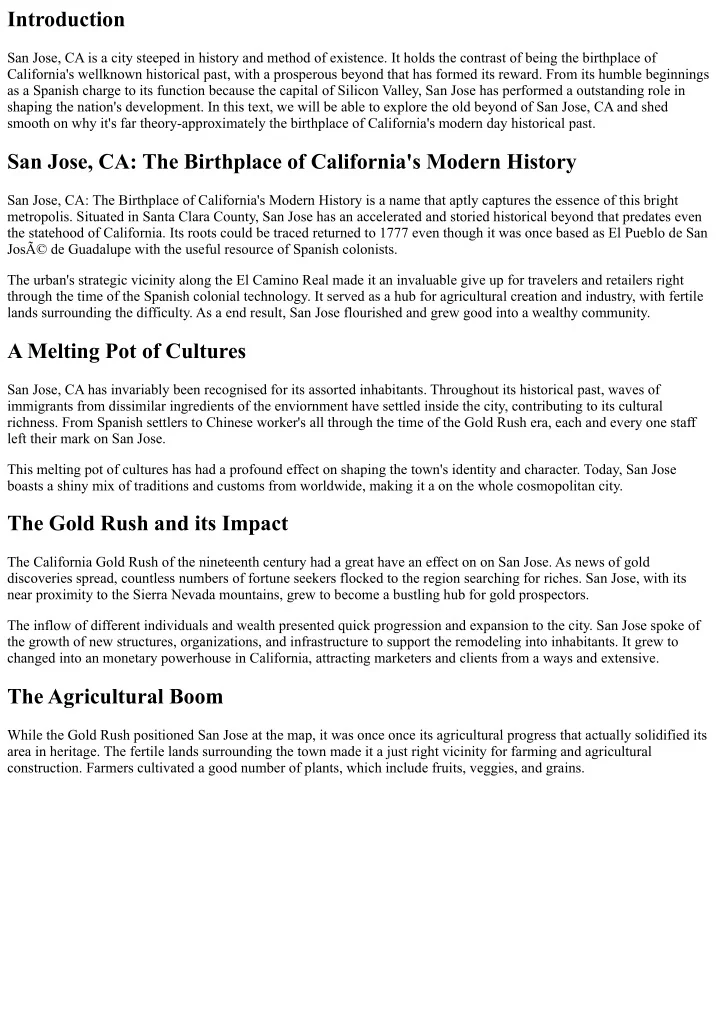 PPT - San Jose, CA: The Birthplace of California's Modern History ...