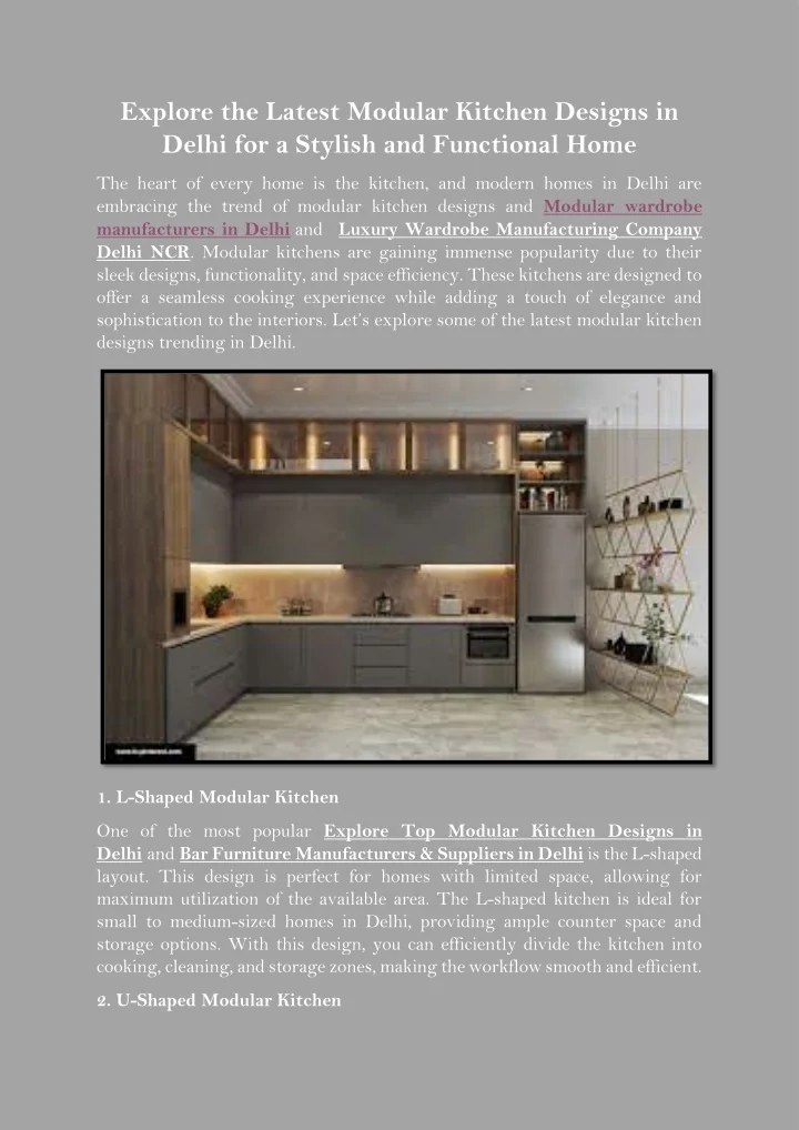 PPT - Explore the Latest Modular Kitchen Designs in Delhi for a Stylish ...