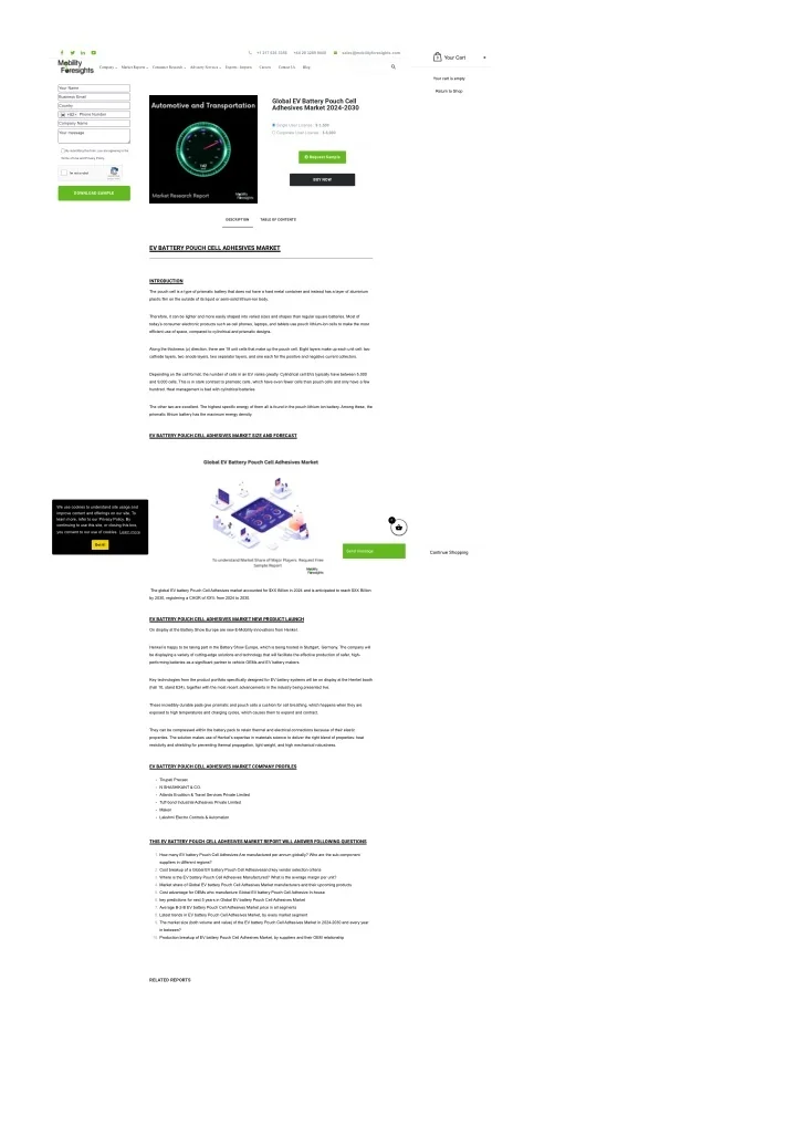 PPT - EV Battery Pouch Cell Adhesives Market Size Overview 2024 ...