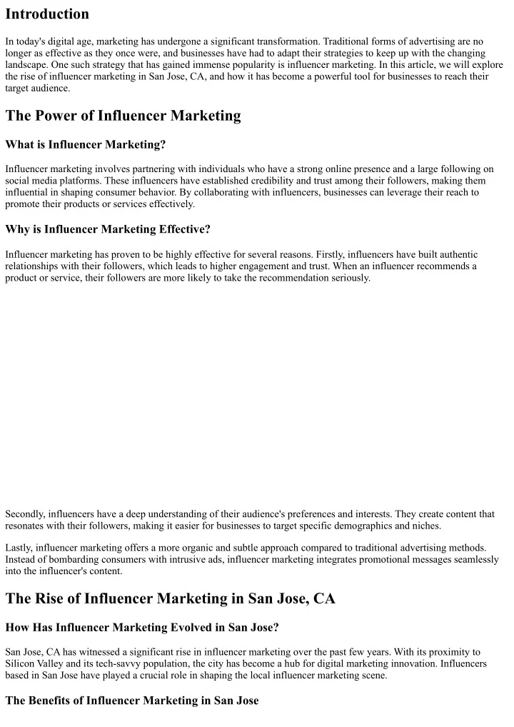 PPT - “The Rise of Influencer Marketing in San Jose, CA” PowerPoint ...