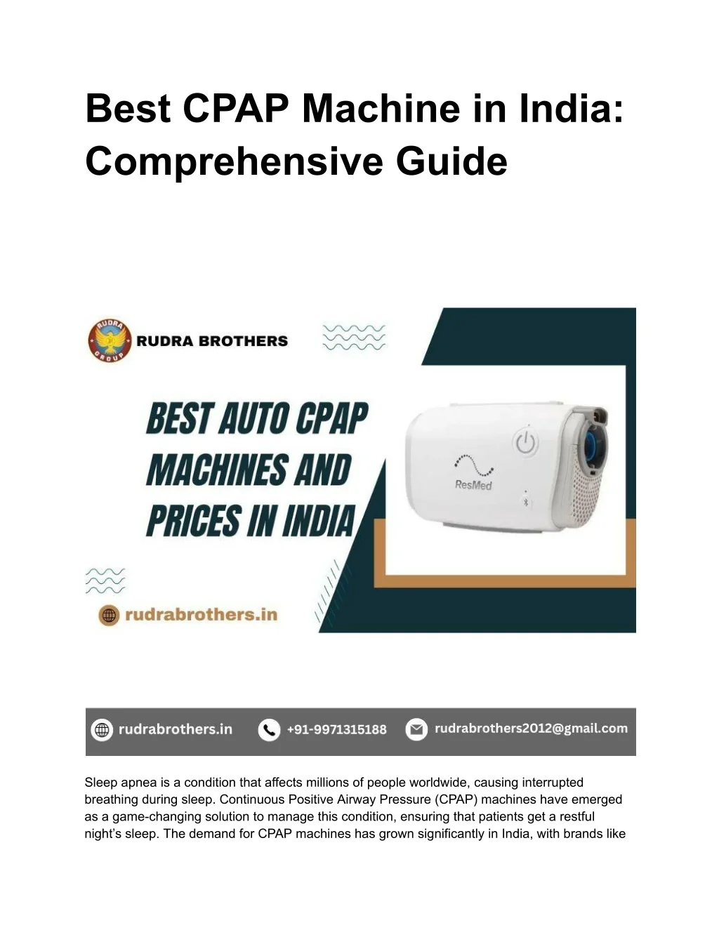 PPT - Best CPAP Machine in India_ Comprehensive Guide PowerPoint Presentation - ID:13604648