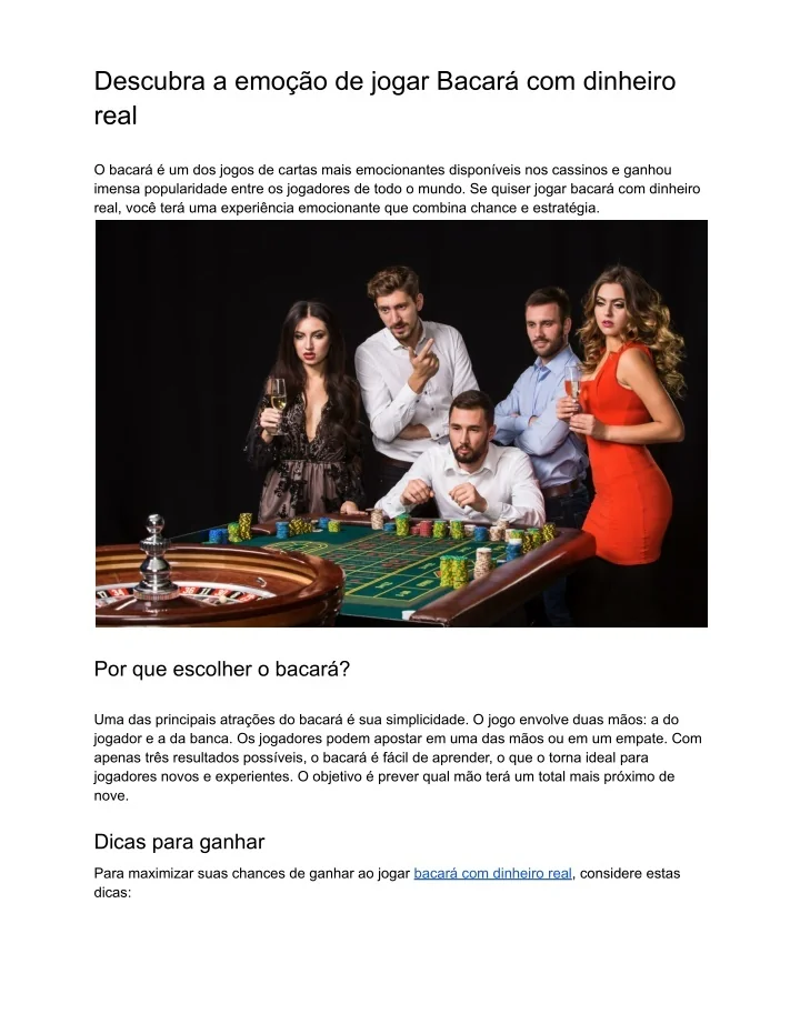 PPT - Descubra a emoção de jogar Bacará com dinheiro real PowerPoint ...